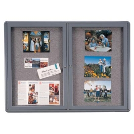 B501 - 34" x 47" Two Door Enclosed Fabric Tackboard