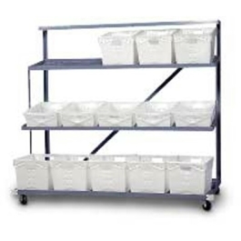 MAIL SORTING, TRANSPORTING, 3 TOTE EXPANDED STEEL FLAT TOTE RACKS N1001136