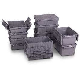 N1021299 - MAILROOM SORTING, TOTES WITH HINGED LIDS,26.9" x 14.7" x 12. ...