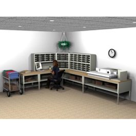 P117L - Compact "L" shaped Mailroom Furniture for your Mail Center with ...
